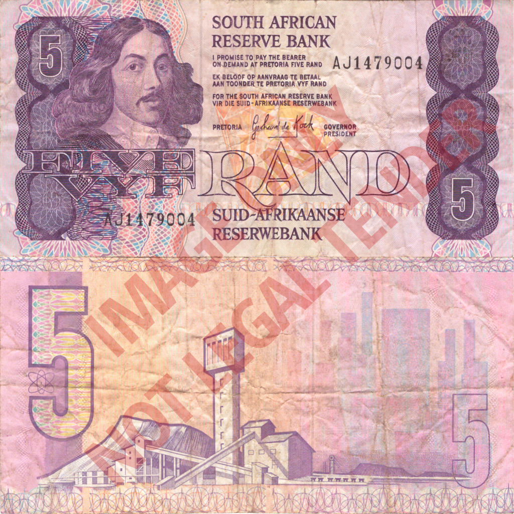 GPC de Kock - South Africa R5 Third Series - Gerhard de Kock Banknote ...